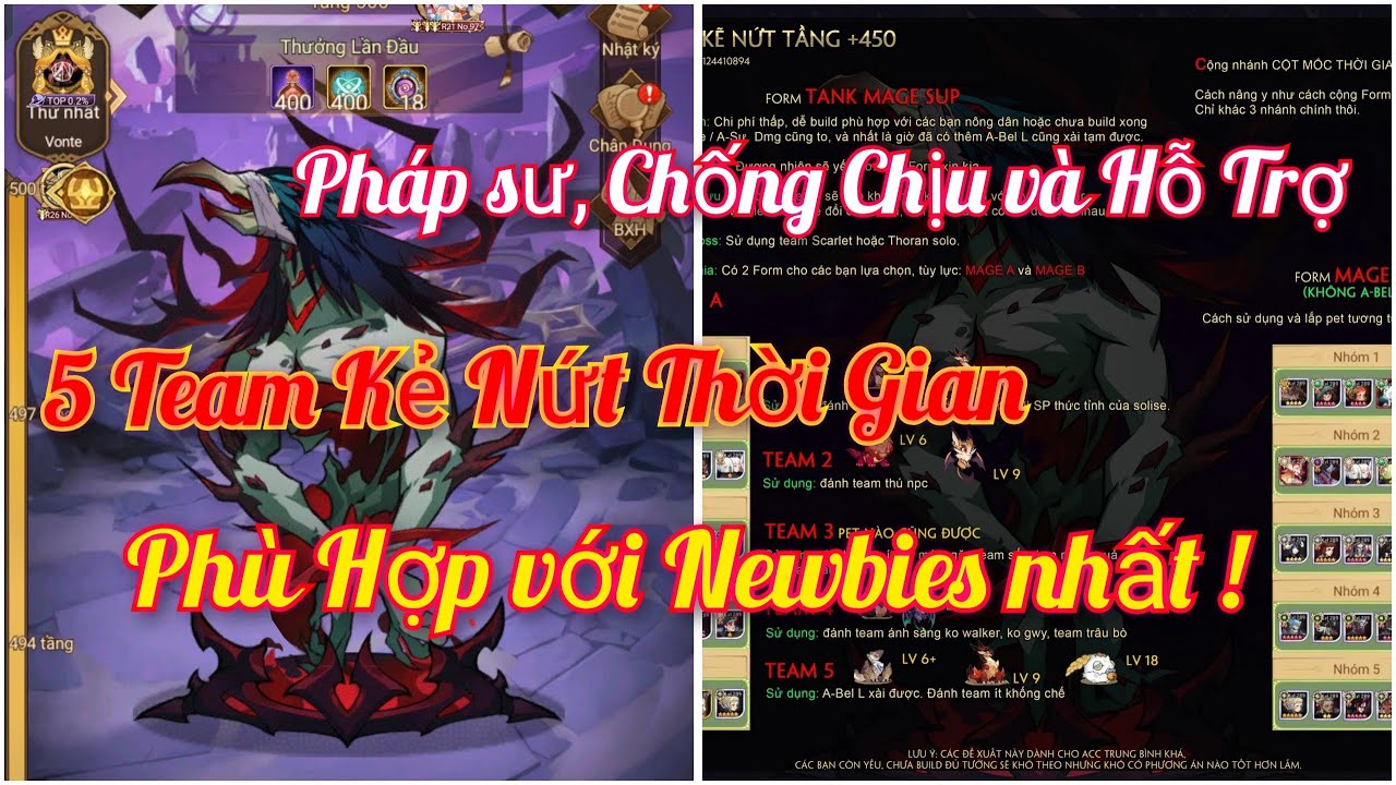 Afk Arena | 5 Team Kẻ Nứt Thời Gian phù hợp nhất với Newbies , có thể leo tầng 500+ - YouTube