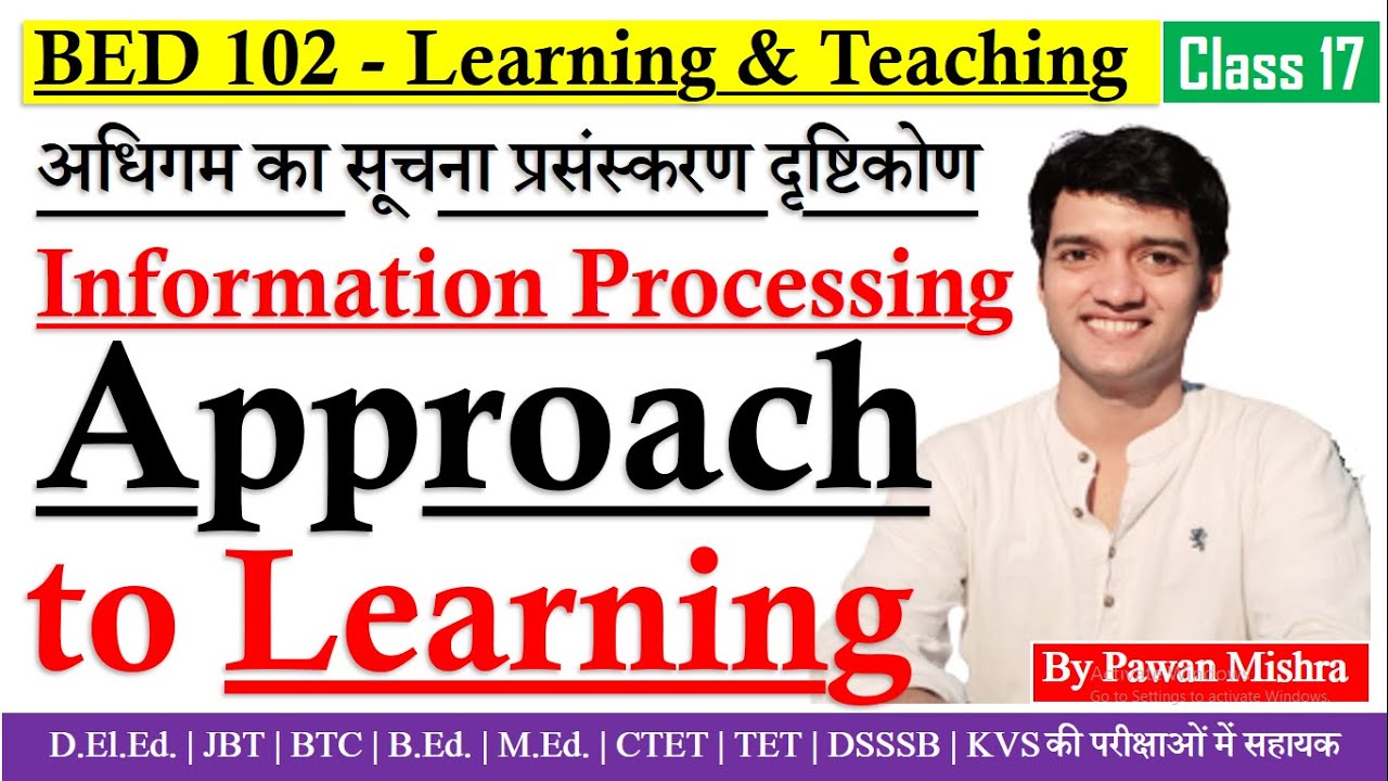Information Processing Approach to Learning | BED | Learning & Teaching | By Pawan Mishra ...