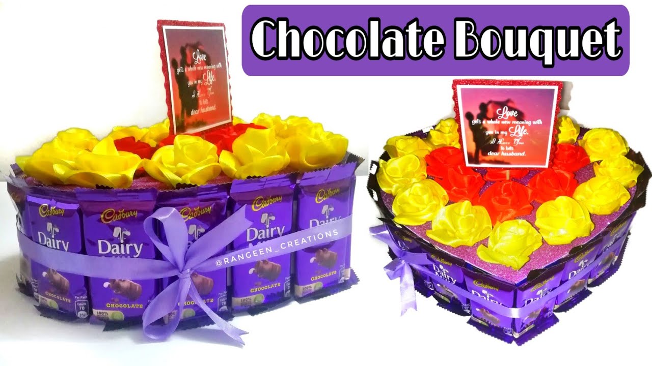 Heart Shaped Chocolate Bouquet Cake | Chocolate Bouquet cake| Chocolate ...
