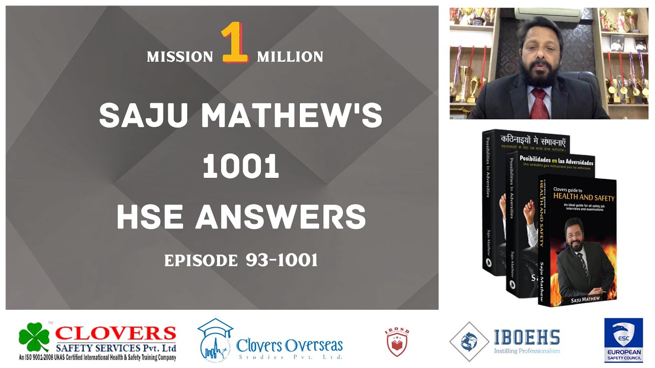 SAJU MATHEW'S 1001 HSE ANSWERS E-93 [ Saju Mathew ] [Clovers Safety ...