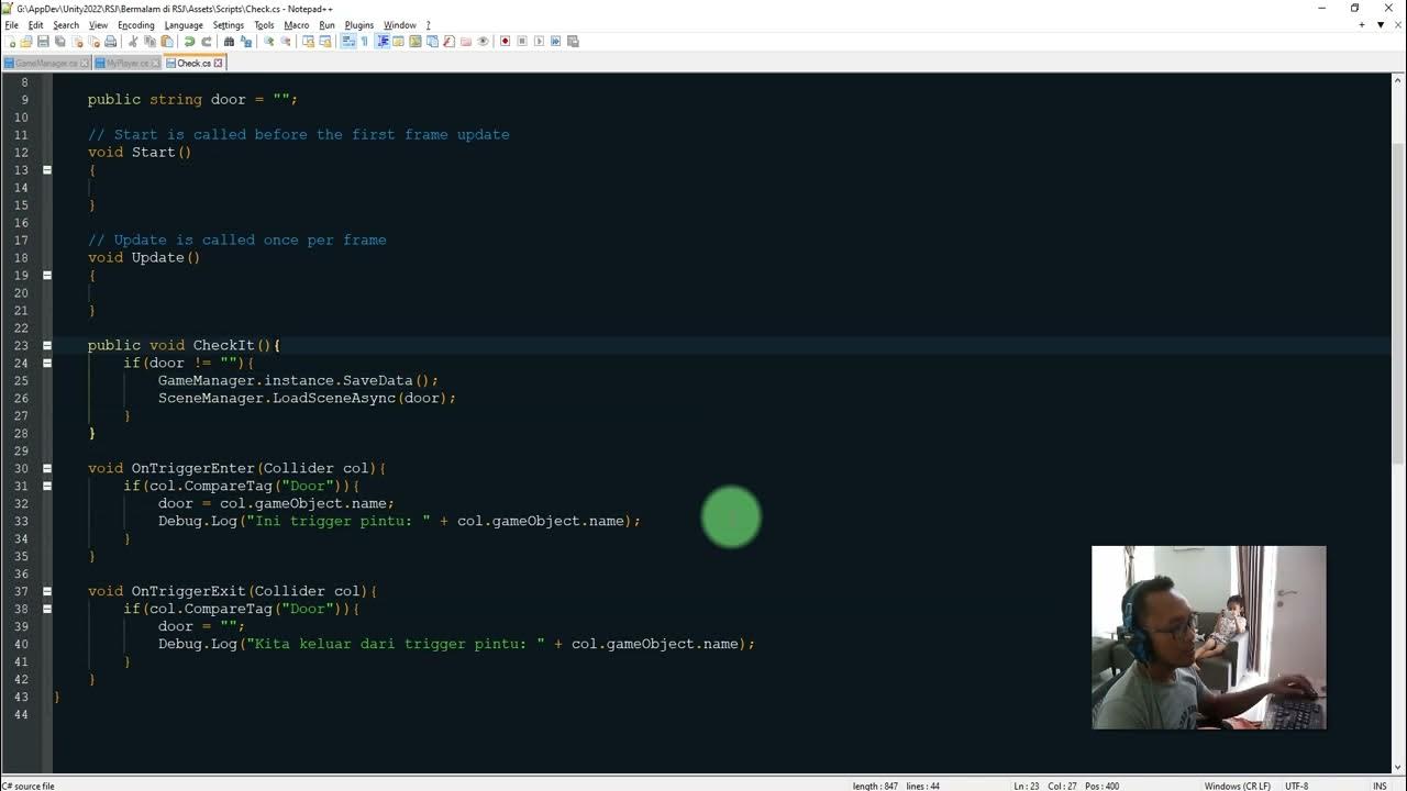 Tutorial cara menyimpan / save status dan level si player pada game Unity kita dengan ...