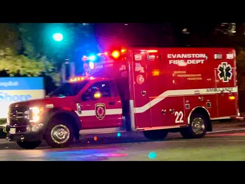 Evanston Fire Department ambulance 22 transporting - YouTube