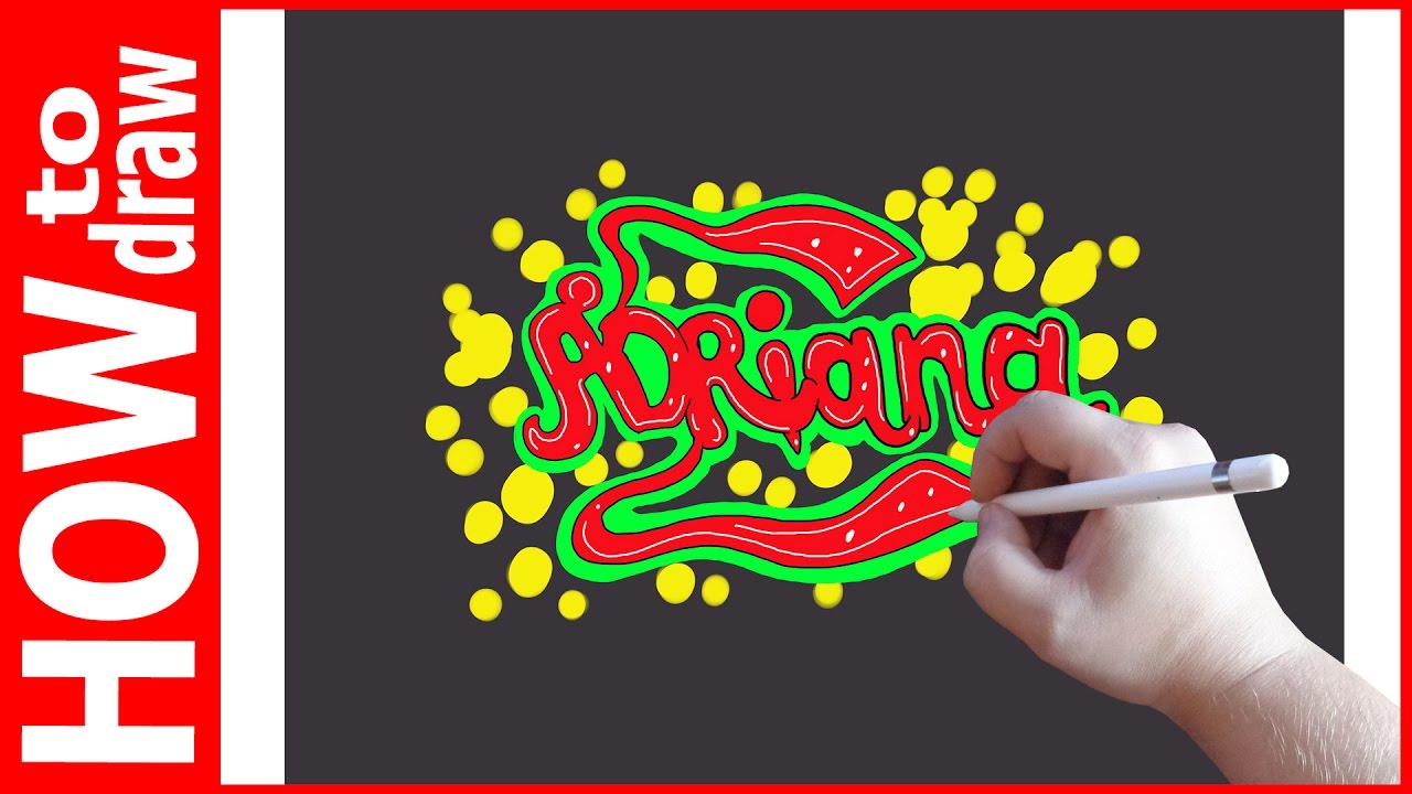 How to draw graffiti name ADRIANA - YouTube
