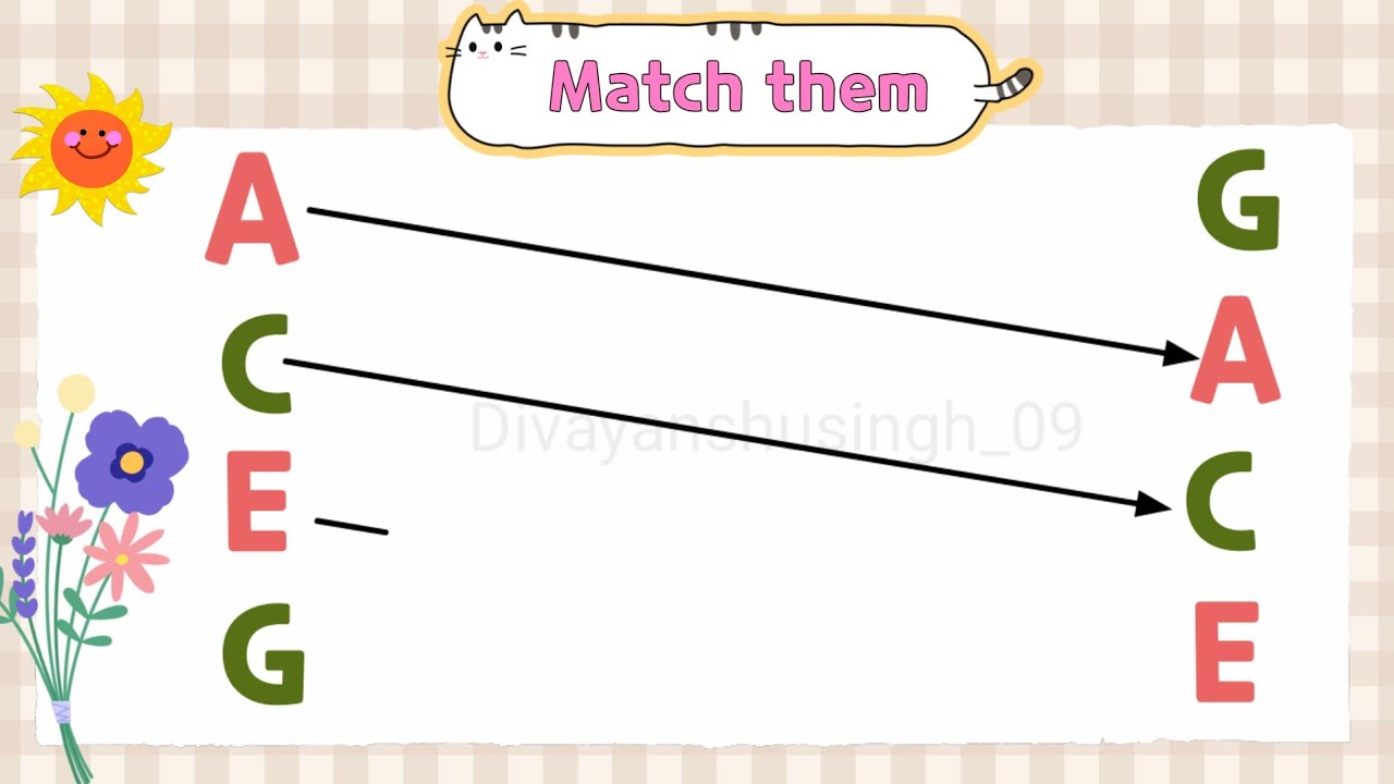 English worksheet for class lkg ukg | preschool learning |matching ...