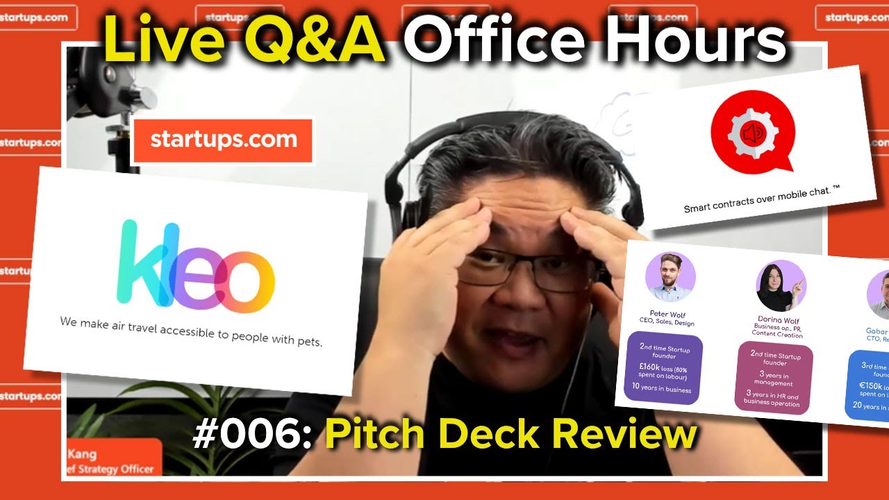 Pitch Deck Reviews: Startups.com Live Q&A Office Hours 006 - YouTube