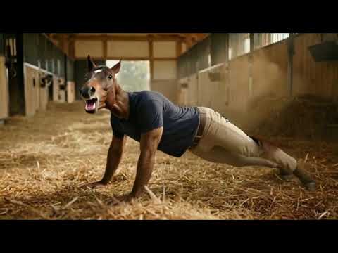 The magical stable, part two. Man into horse transformation.