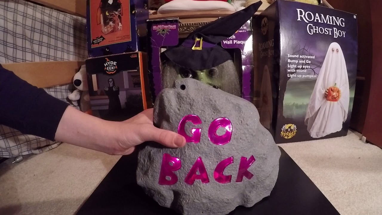 Gemmy animated Haunted Rocks: "Go back" - YouTube