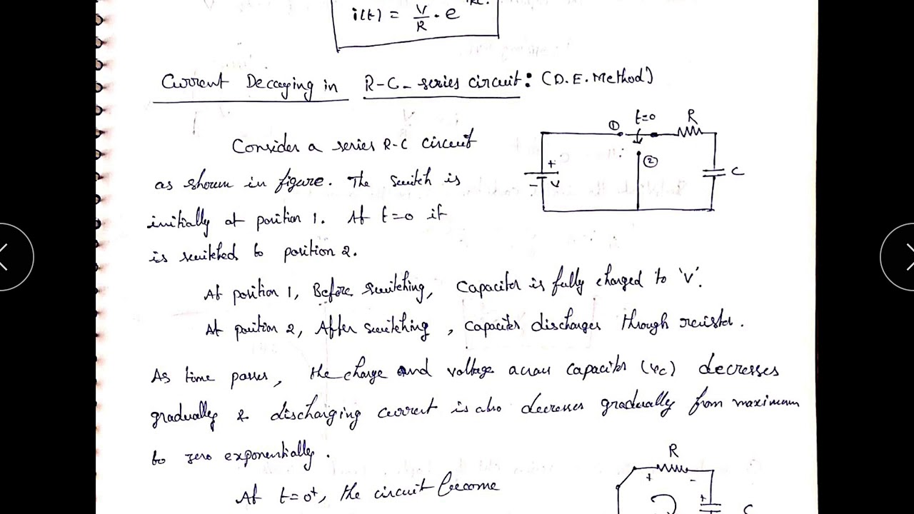Source free Response of series RC circuit. - YouTube