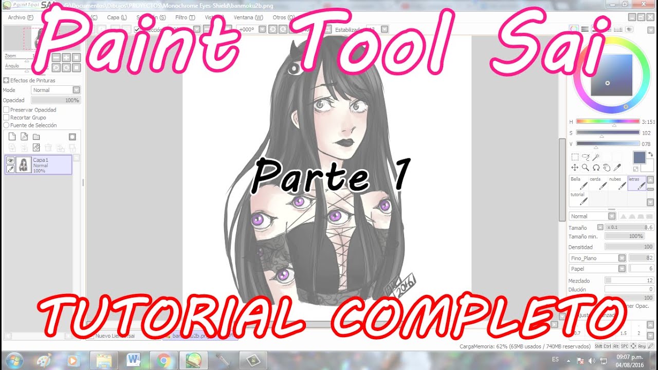 Paint Tool Sai Tutorial Completo / / Parte 1 - YouTube