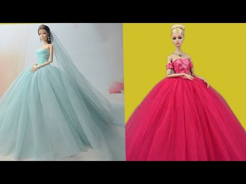 DIY doll dress making easy|doll transformation~dolls crafts~miniature ...