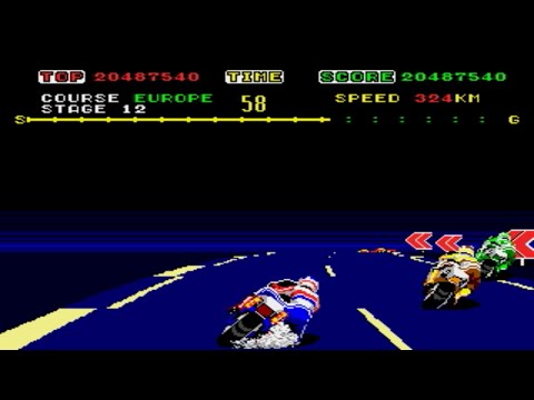 Sega Top 10 - Super Hang-On - Mega Drive/Genesis - Arcade Mode - Expert Europe Course - Full Race