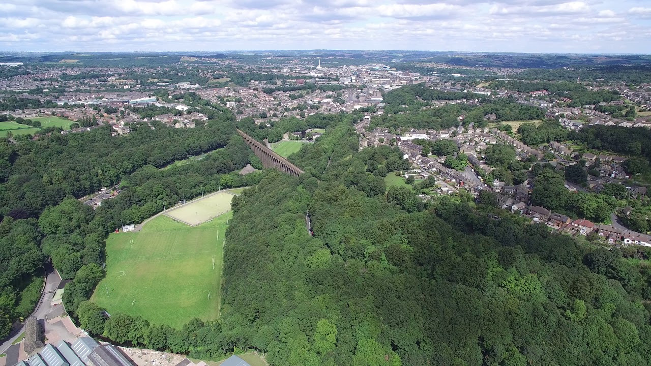 Armitage Bridge 4K Drone 13 Aug 17 360 pan - from Cricket field (2 ...