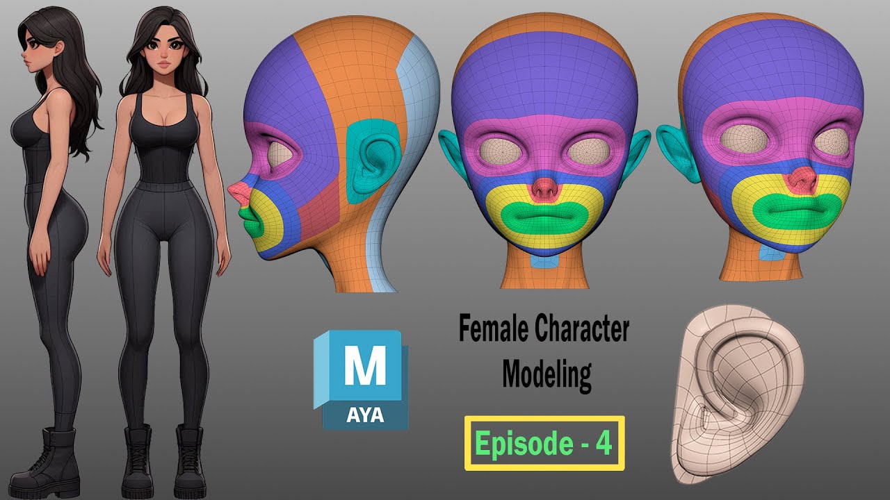 Female Character Face Refinement in Maya (Episode-4): Pro-Level Ear ...