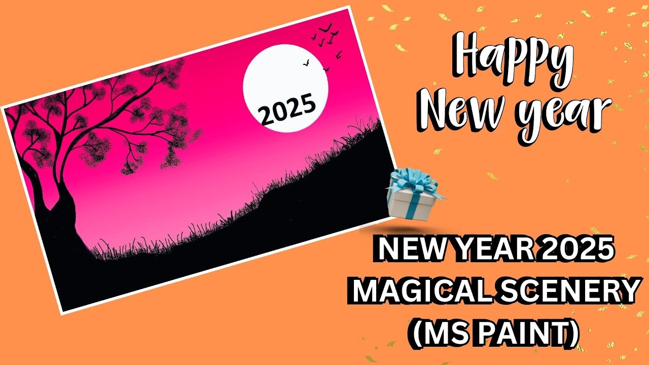How to Draw NEW YEAR 2025 EASY DRAWING IN MS PAINT - New Year 2025 ...