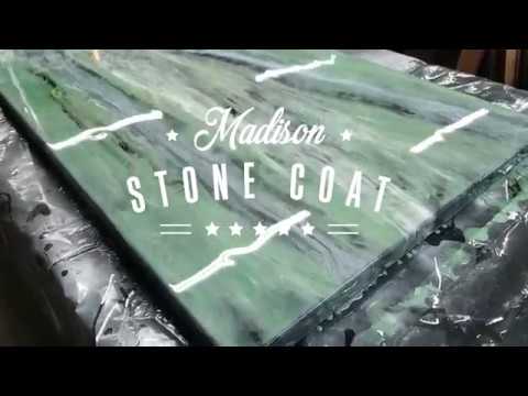 Winter Jade Epoxy Resin Desk Top - YouTube