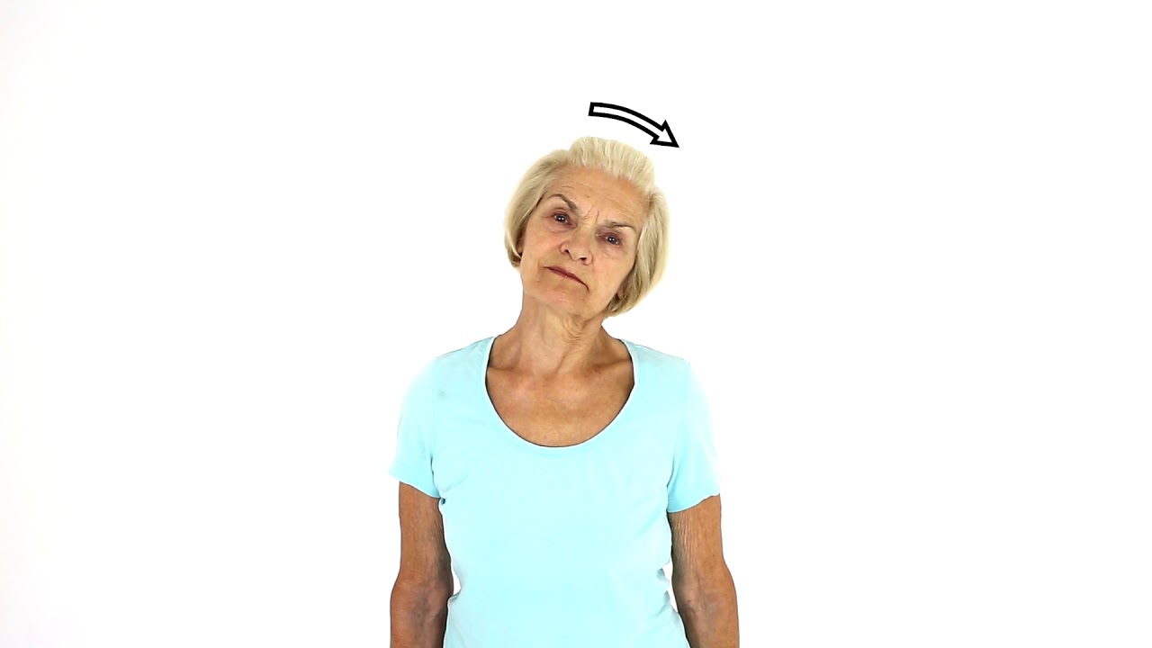 Senior: How To Do A Neck Side Bend Stretch - YouTube