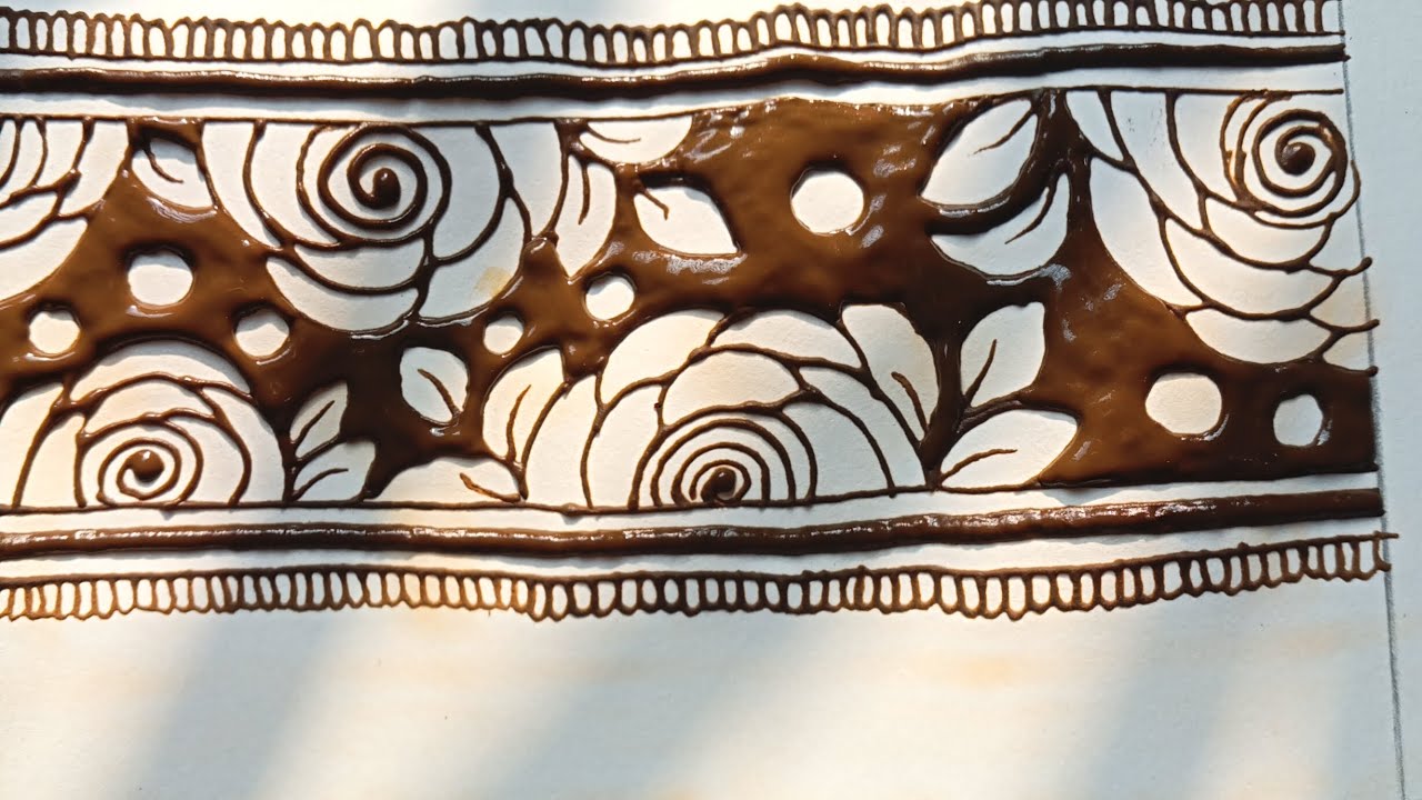 mehandi border design tutorial 😲|| new mehandi border design 😱|| 2024 ...