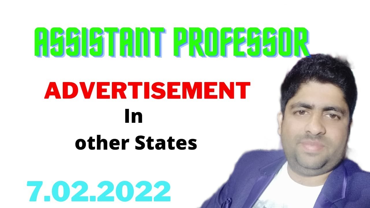 Assistant Professor Advertisement/ Recruitment in Others States - YouTube