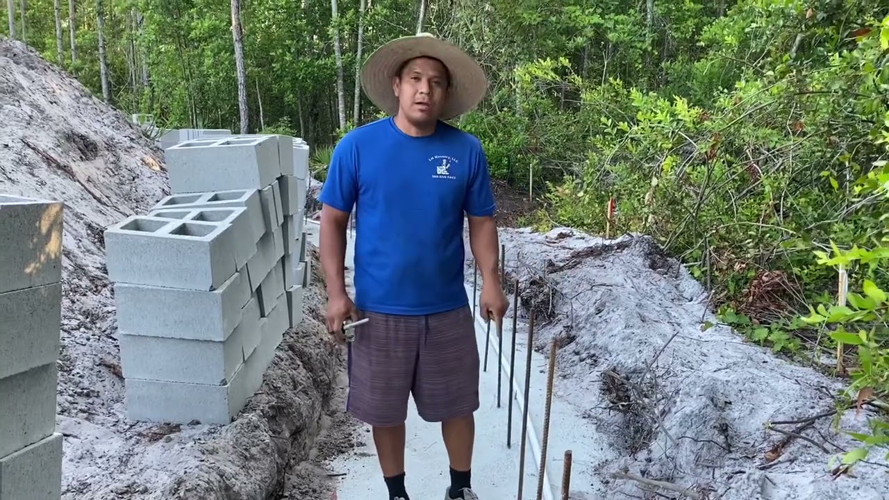 pegando Bloques de Cemento en forma de curva - YouTube