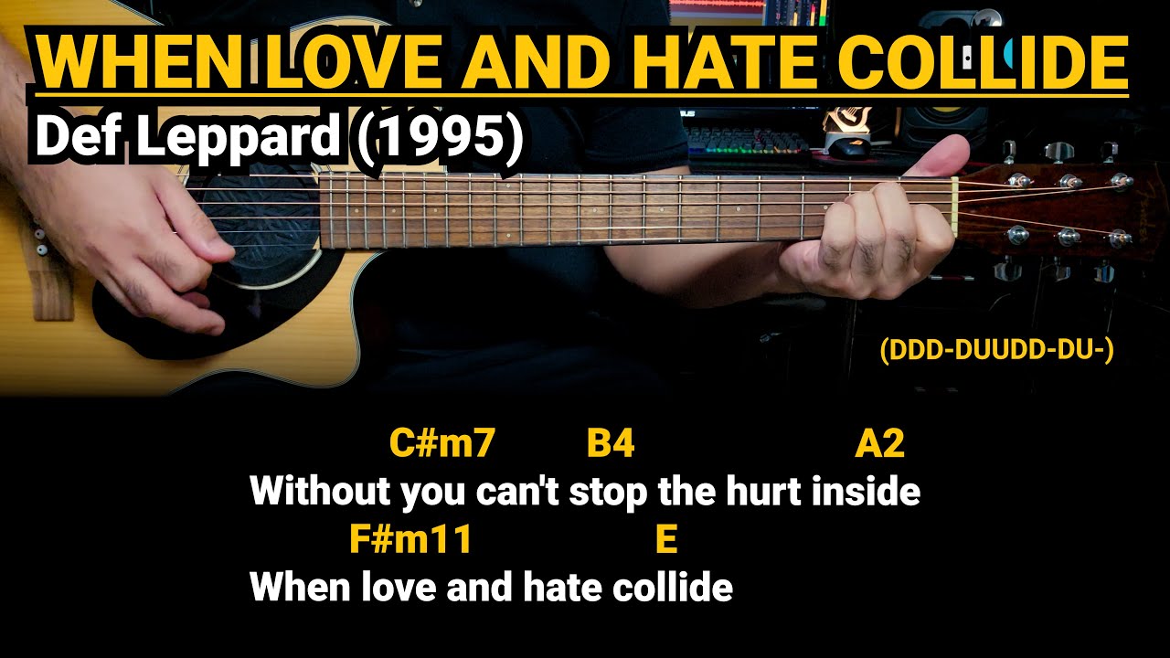 When Love and Hate Collide - Def Leppard (1995) Easy Guitar Chords ...