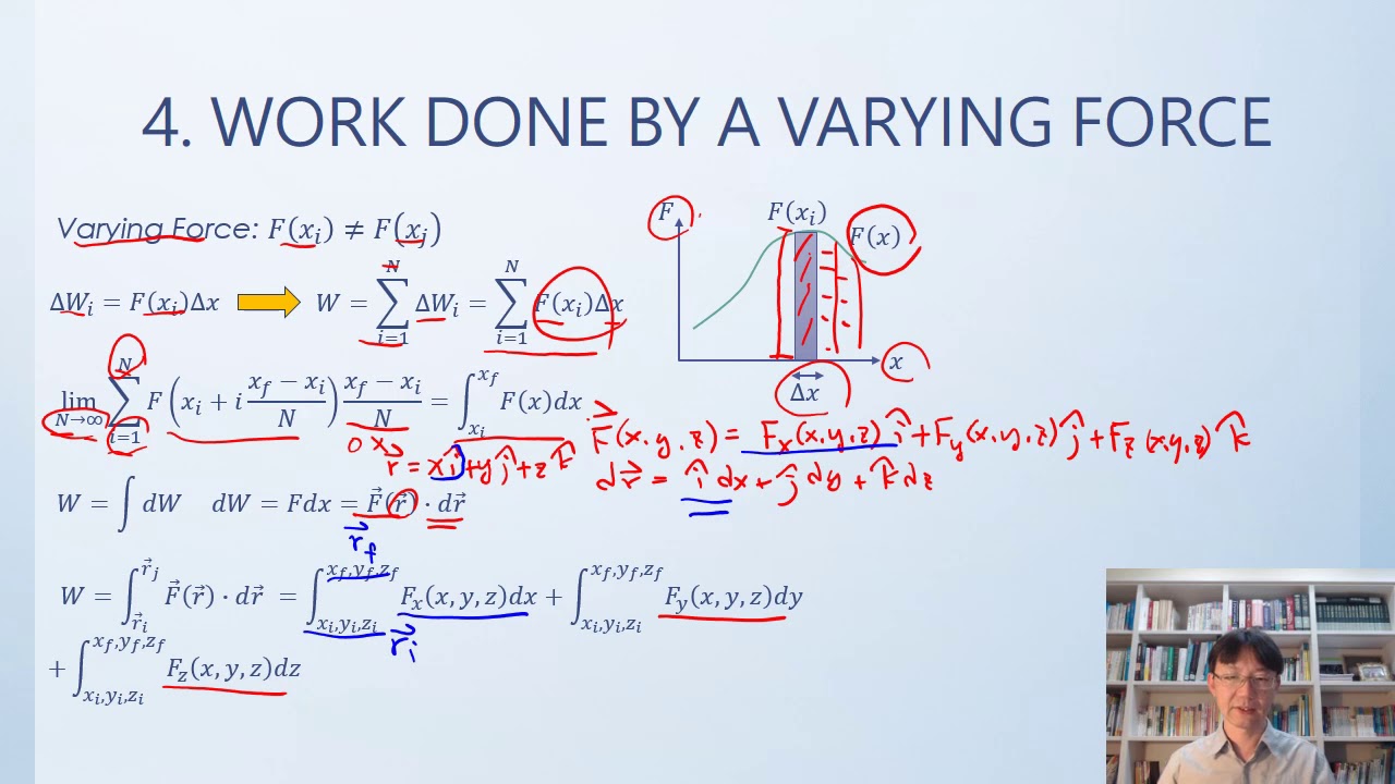 Lec43 物理(一) Work Done by a Varying Force - YouTube