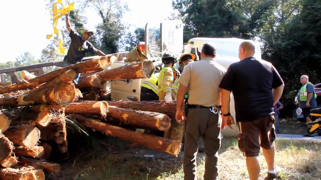 Log Truck Rollover With Entrapment - YouTube