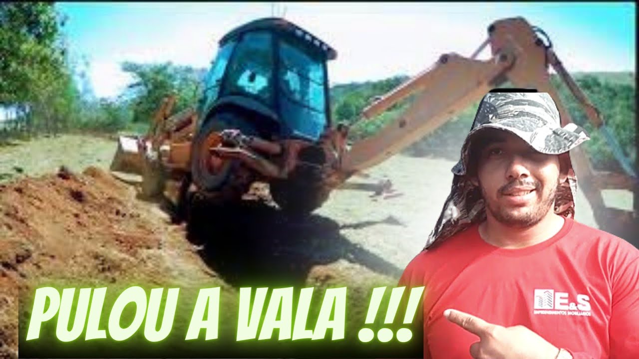 Pulando vala com retroescavadeira/passo a passo de como operar uma ...