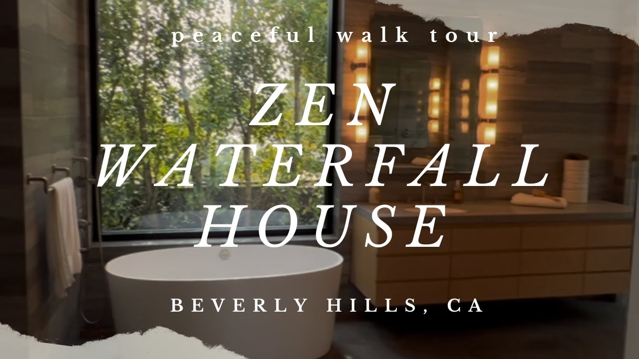 Serene Luxury | Beverly Hills Zen Waterfall House Tour - YouTube