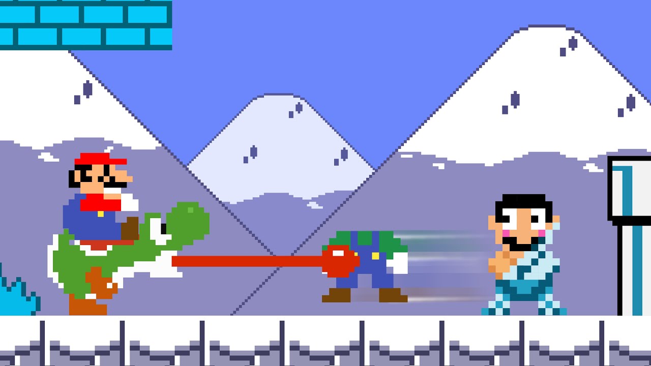 Cat Mario : If Mario and Yoshi touches Everything it Turns into ICE in ...