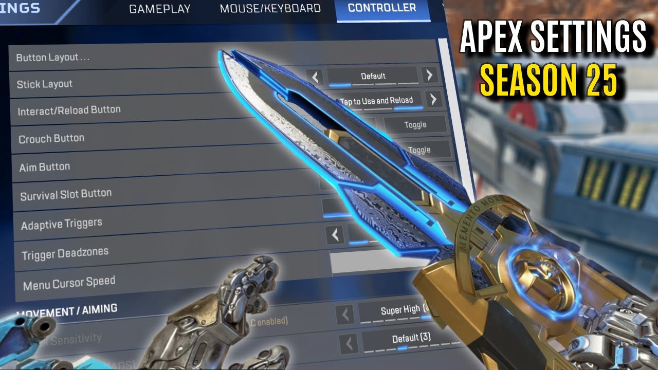 APEX LEGENDS CONTROLLER SETTINGS SEASON 25 - YouTube