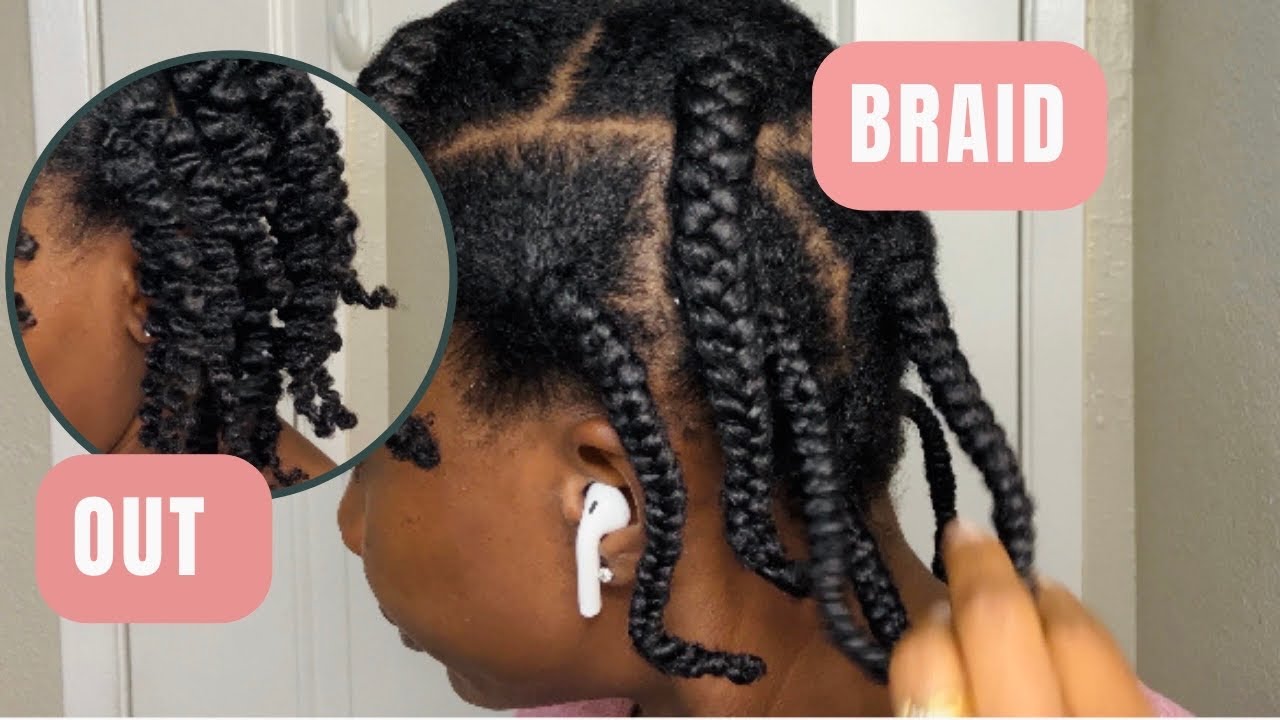 My natural hair BRAID-OUT and how it did for the days it lasted - YouTube