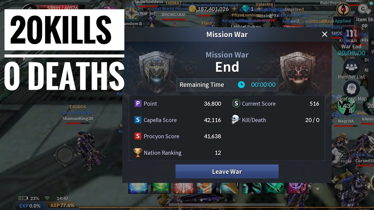 Cabal Mobile PH [Force Archer] Nation War Capella vs Procyon(20/0 ...