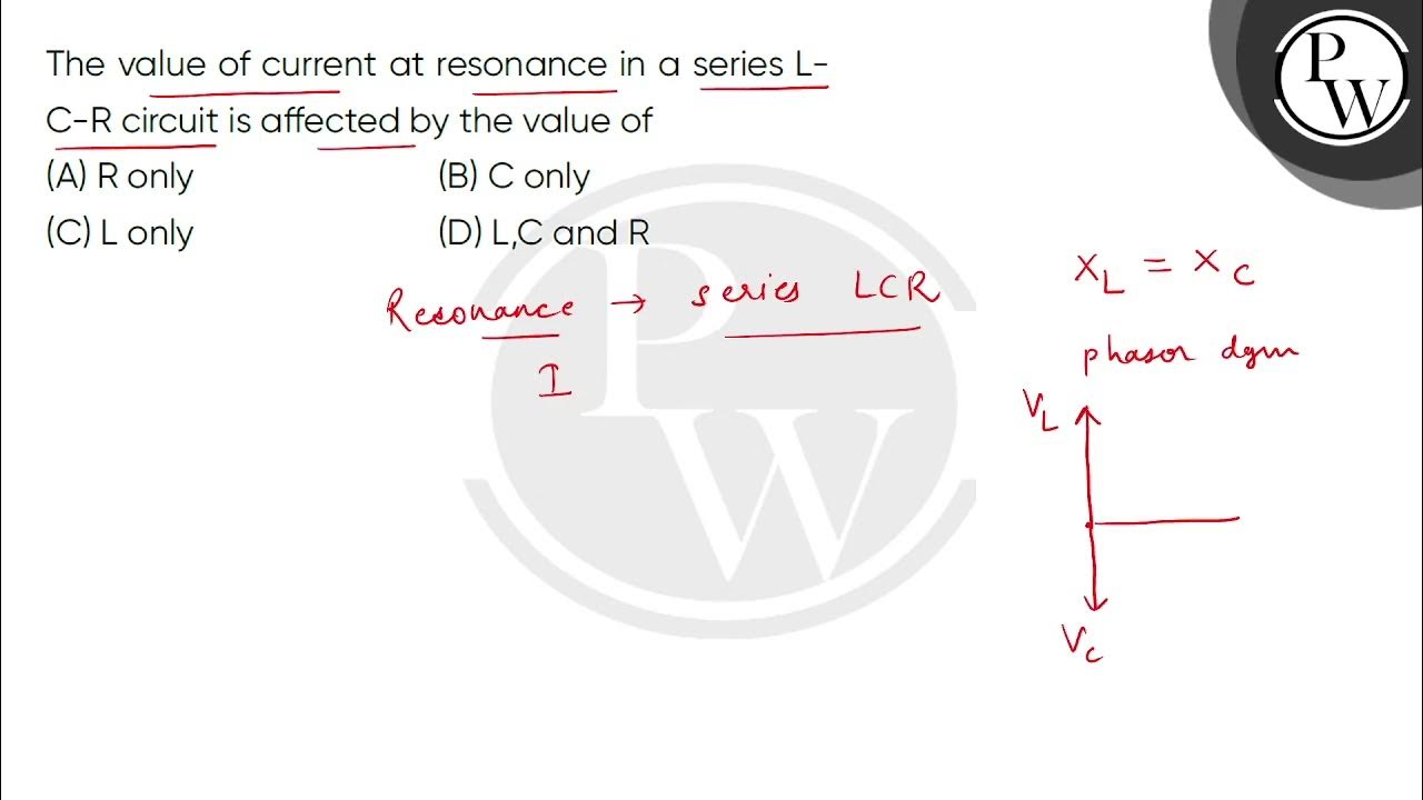 The value of current at resonance in a series L-C-R circuit is affected by the value of ...