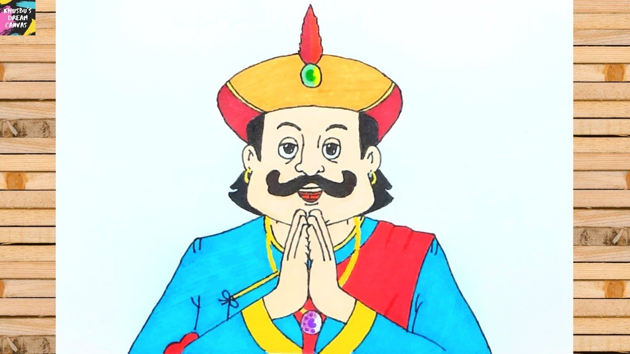 How to draw raja krishna chandra from gopal bhar | Bangla cartoon ...