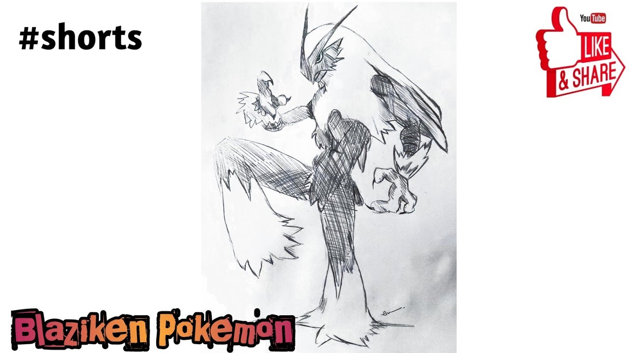 how to draw blaziken || pokemon drawing || blaziken pencil shade ...