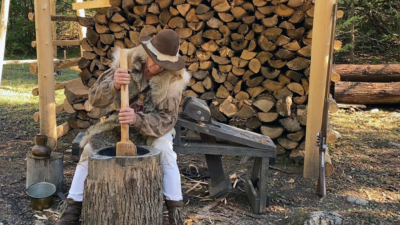 Finishing the Mortar and Pestle and Parching Corn | CABIN BUILD ...