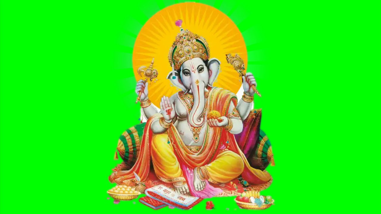 Shree Ganesh Green Screen Full HD Video Animation / ganesh green screen ...