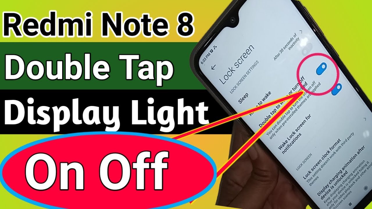 Redmi note 8 double tap Display light on off - YouTube