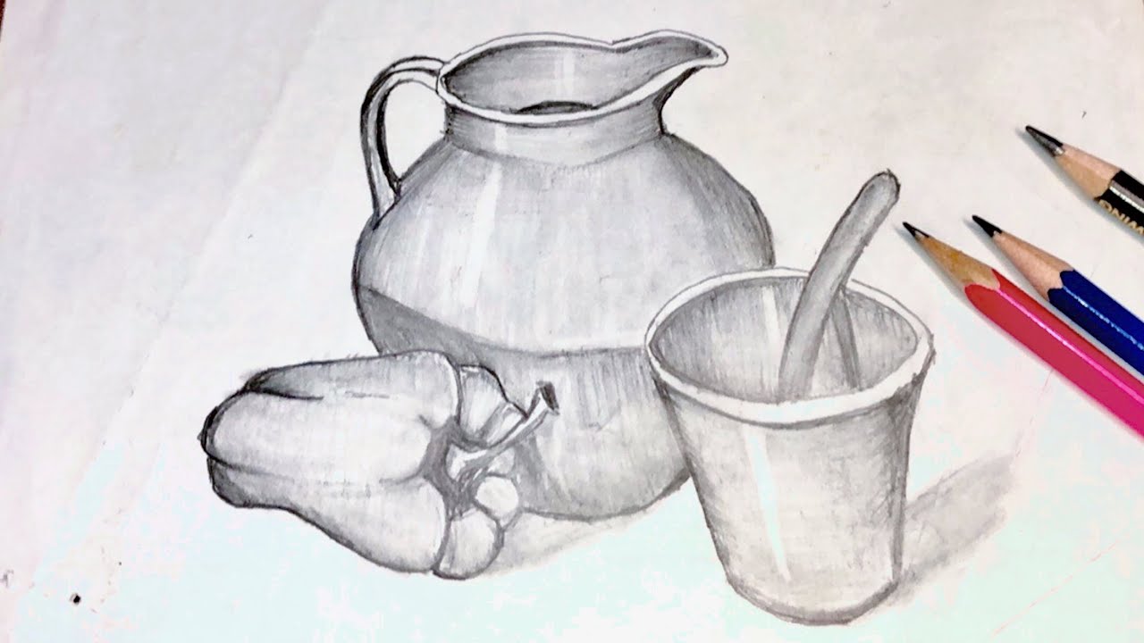 Still life drawing |easy step by step tutorial - YouTube