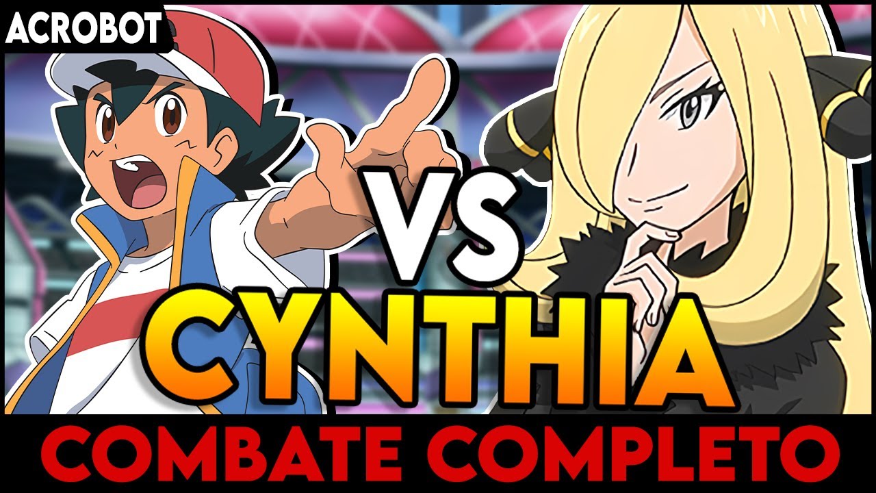 ASH VS CYNTHIA COMBATE COMPLETO pero CON NARRADOR ARGENTINO | POKEMON ...