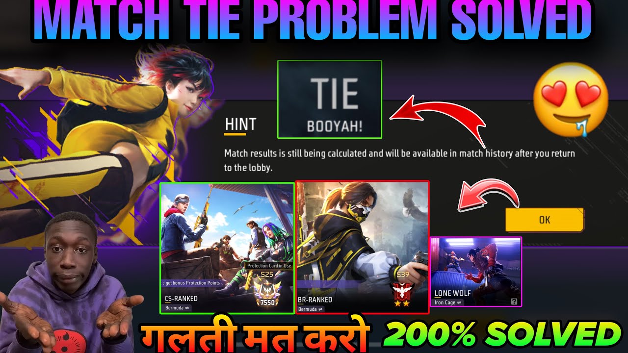 Free Fire Match Tie Problem | Free Fire Tie Problem | Ff Tie Problem|Free Fire Today Problem Cs ...