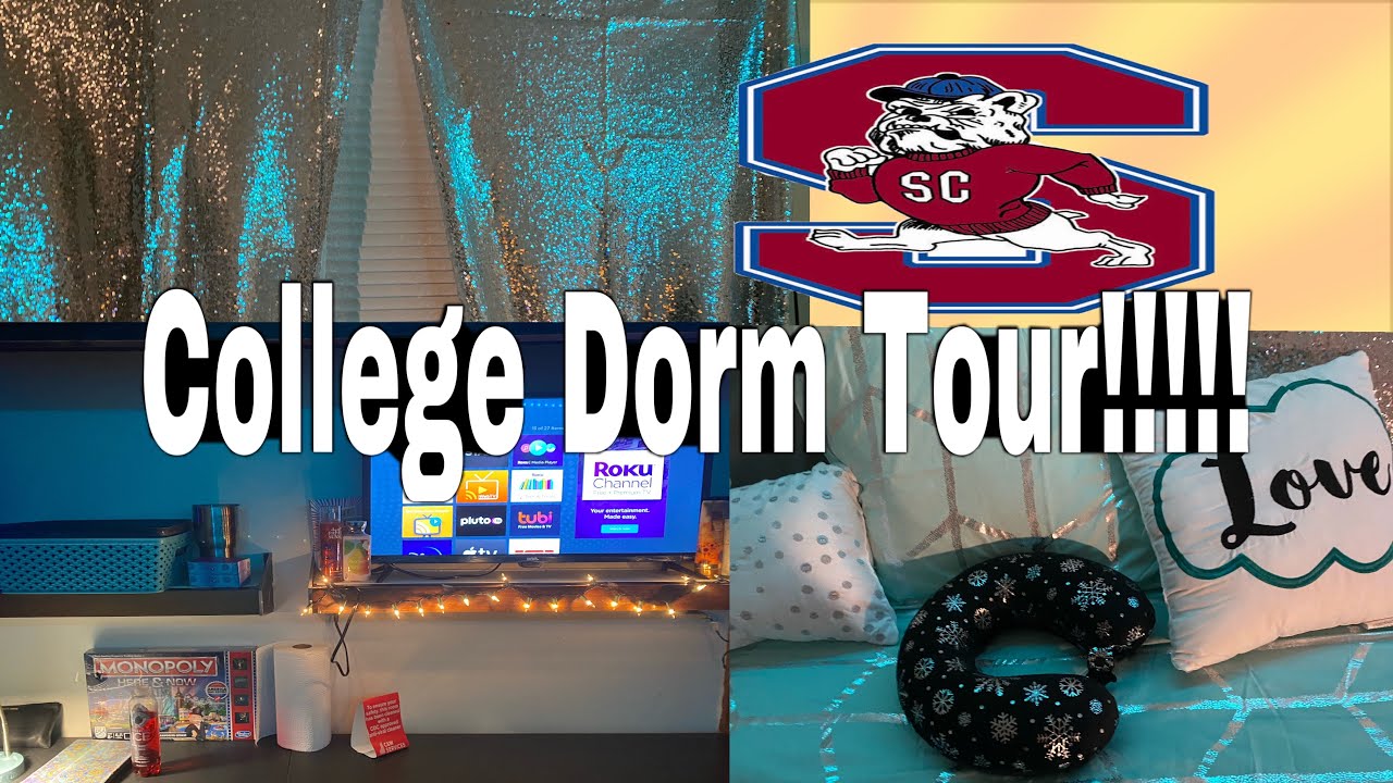 COLLEGE DORM ROOM TOUR!! (SCSU ️💙) - YouTube