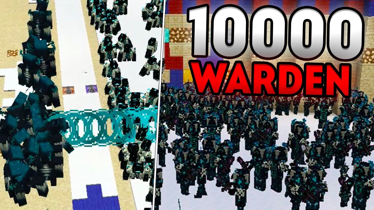Warden vs 10000 Mini Warden fight + More Mobs! Minecraft Mob Arena ...