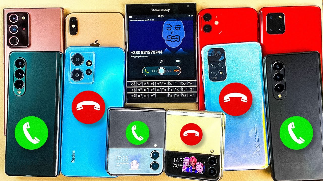 Incoming Call Battle Z Fold4 vs Fold3 & Z Flip4 vs Flip3 & Xiaomi 12 vs 11 & Note 10 & iPhone 11 ...