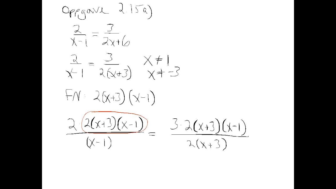 S2, oppgave 2.15a, rasjonal likning - YouTube
