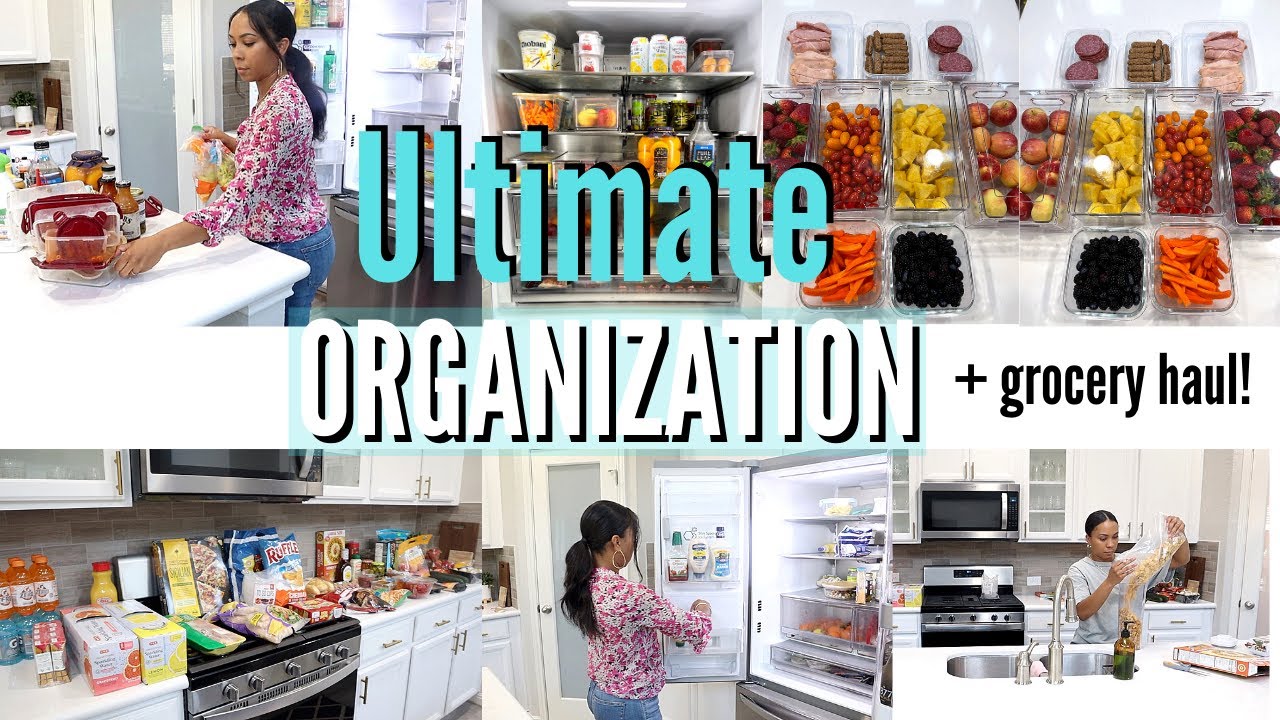 REFRIGERATOR ORGANIZATION & GROCERY HAUL 2021! CLEAN & DECLUTTER WITH ...