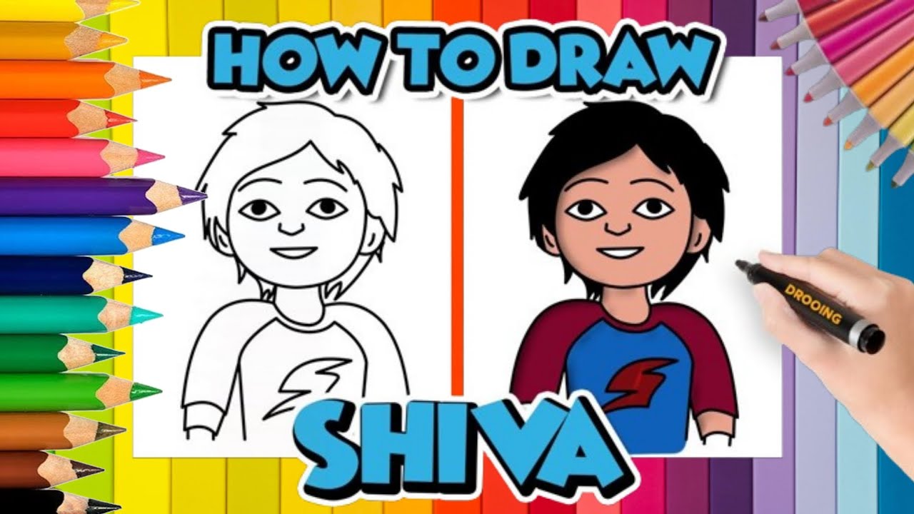 Shiva cartoon easy drawing for kids | Devendra smartArt - YouTube