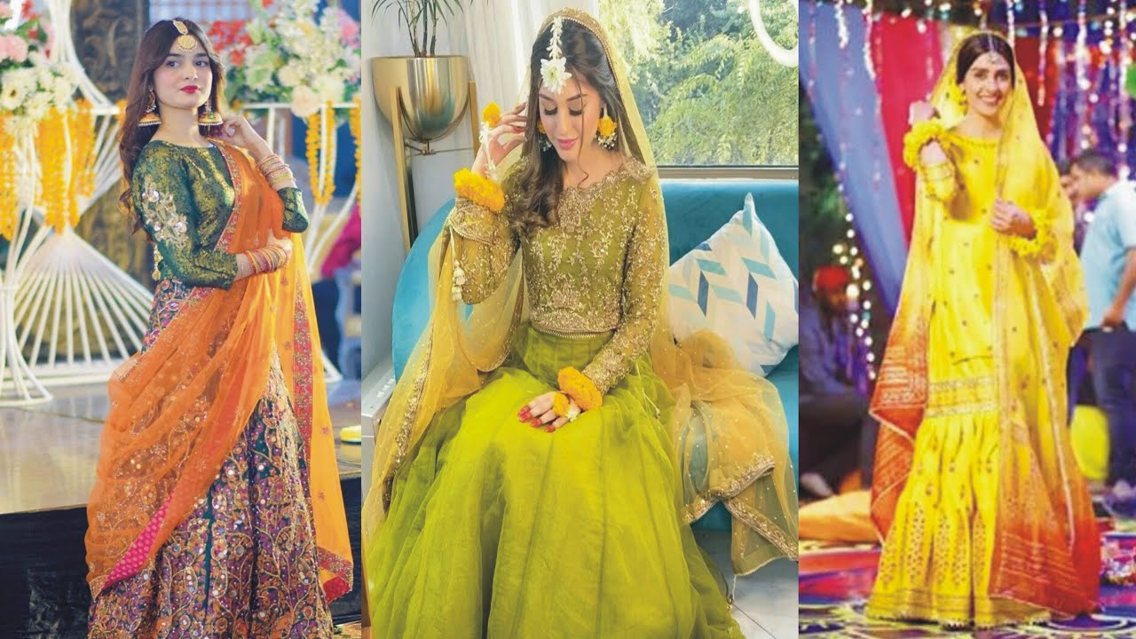 New Designer Mehndi And Mayo Dress Design Ideas | Mayuo Dressing Design ...