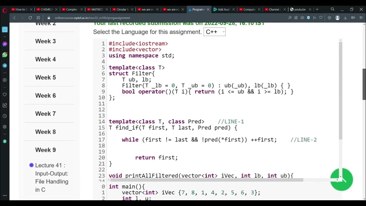 programing in C++ week 9 programing assignment 3 solution - YouTube