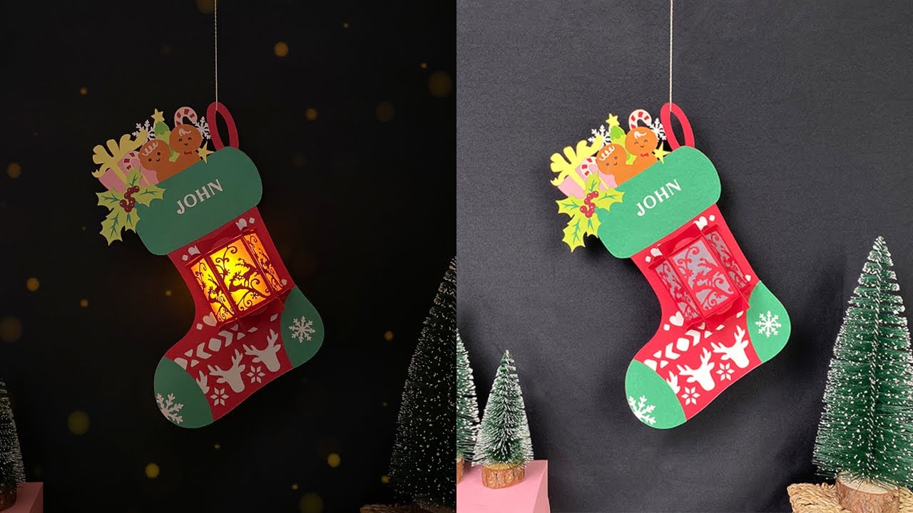 How To Make Paper Cut Lantern Socks Custom Name - YouTube